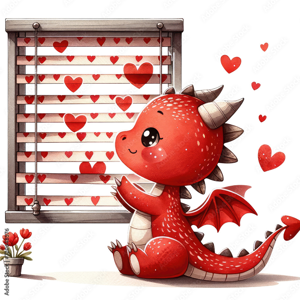 Whimsical Dragon in Valentine's Day Art | Romantic Fantasy Illustration ...