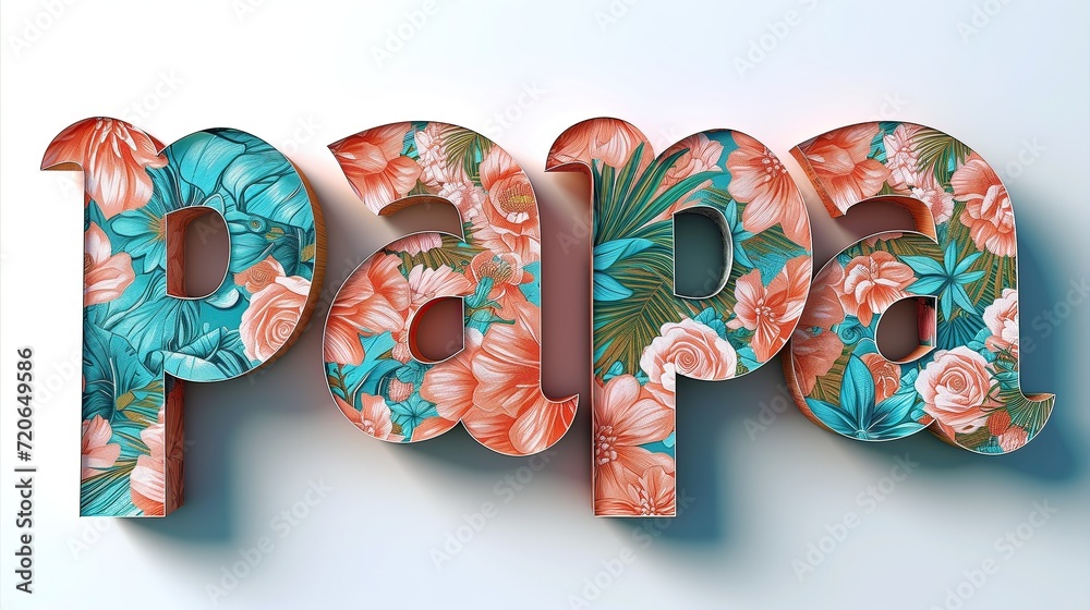 Texto Papá escrito en letras colores pastel, ideal para carteles ...