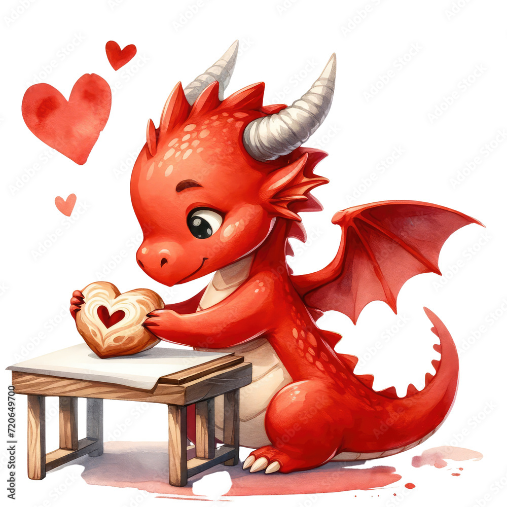 Whimsical Dragon in Valentine's Day Art | Romantic Fantasy Illustration ...