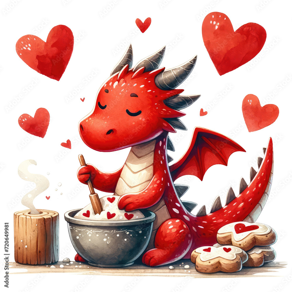 Whimsical Dragon in Valentine's Day Art | Romantic Fantasy Illustration ...