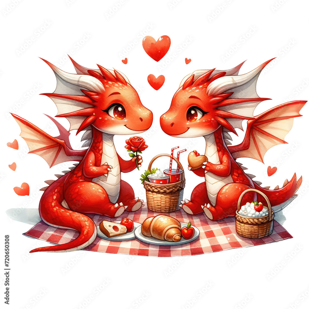 Whimsical Dragon in Valentine's Day Art | Romantic Fantasy Illustration ...