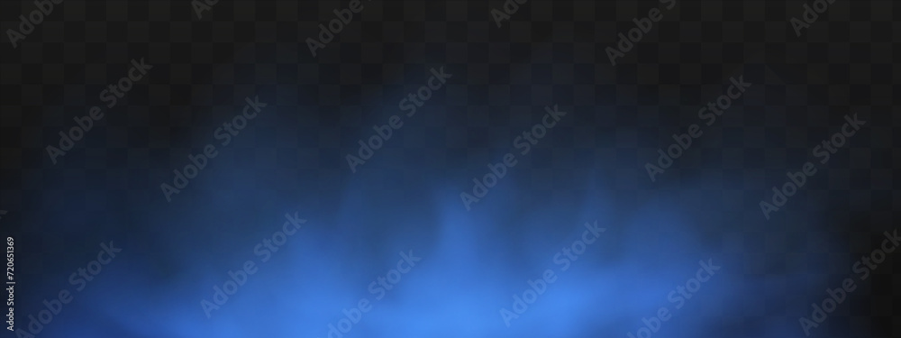 Blue magical fog over the ground.Illustration of night transparent ...