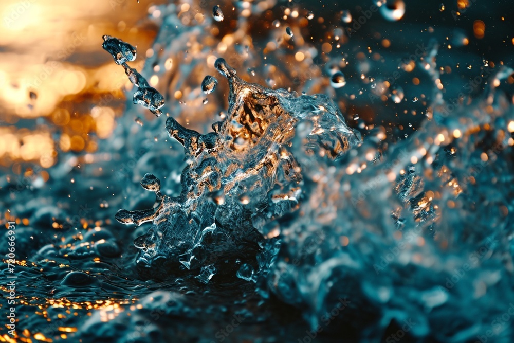 Explosive water splash in vivid detail, captured in high definition ...