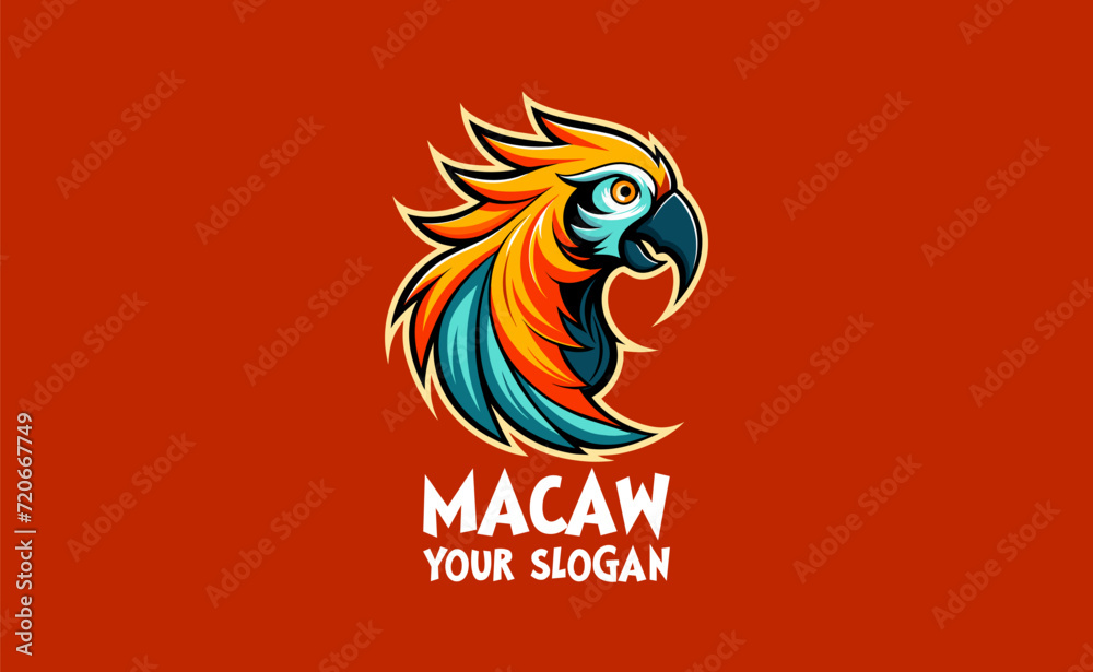 Cute macaw mascot logo design, Cute Macaw Mascot Logo Design, Vibrant ...