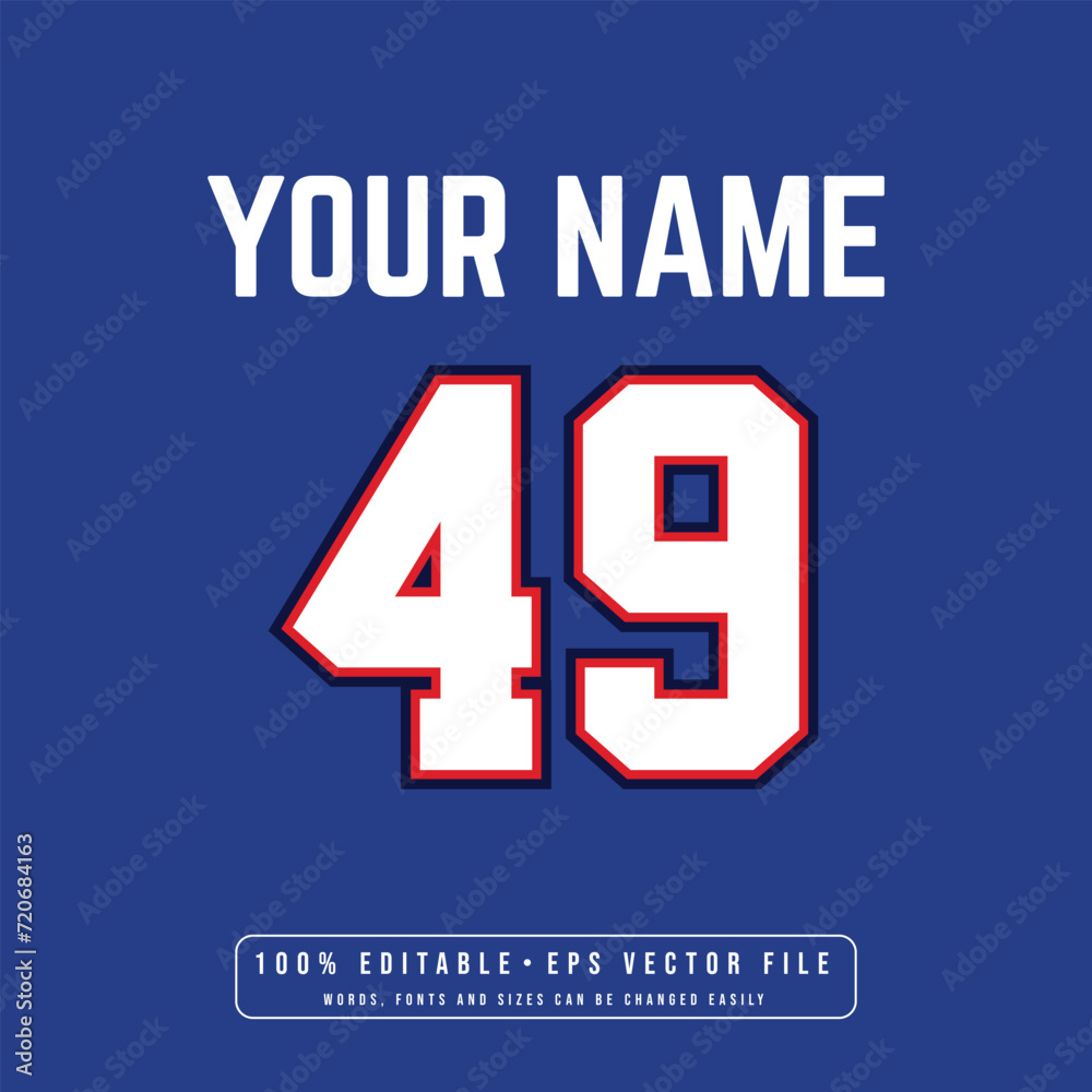 Jersey number, basketball team name, printable text effect, editable ...