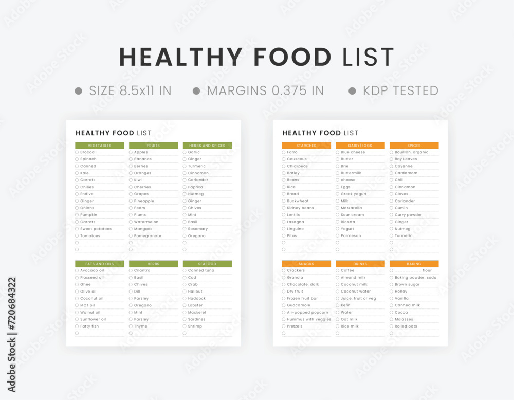 Healthy Eating Food Grocery List Printable Coloring Health Benefits ...