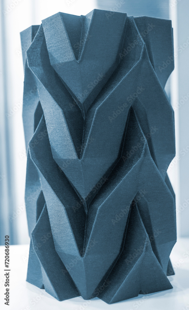 Art object vase printed on a 3D printer. Models created by a 3D printer ...