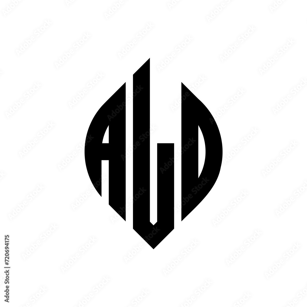 ALD circle letter logo design with circle and ellipse shape. ALD ...