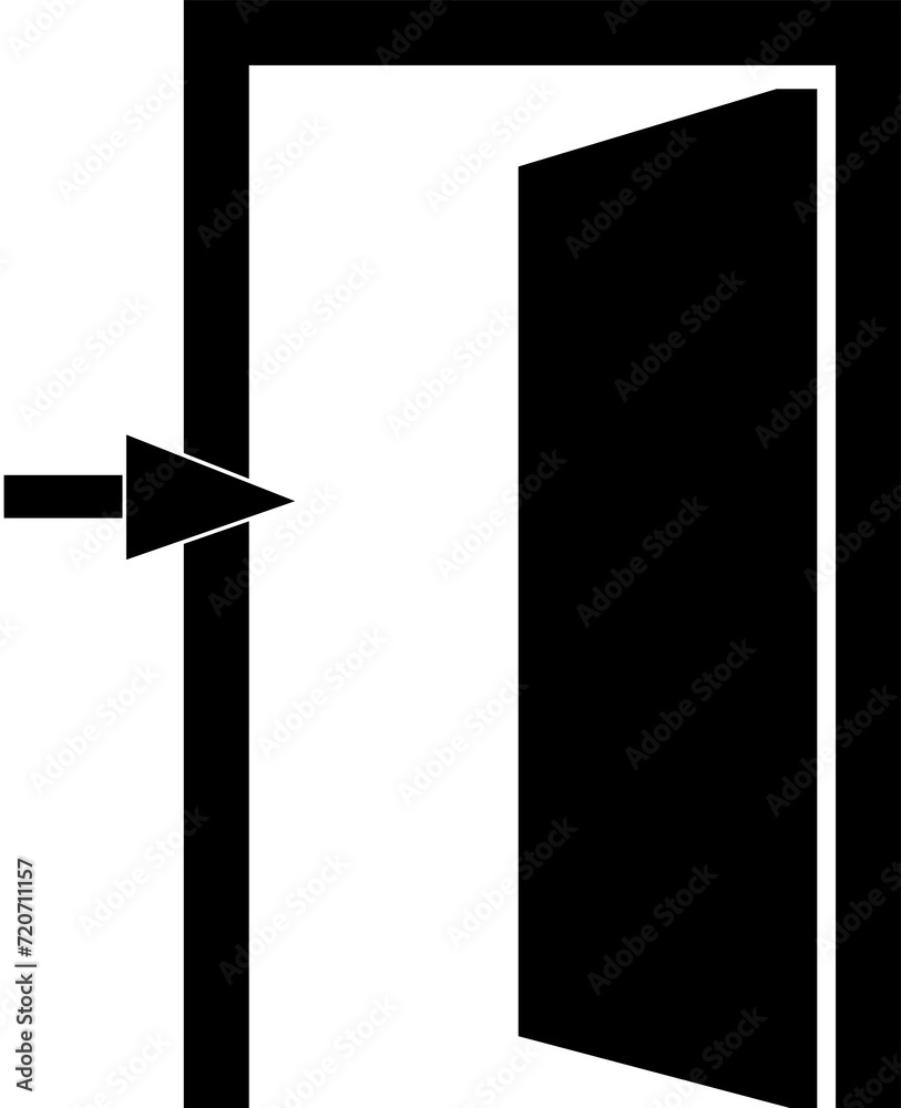 Ilustração do Stock: Door Open enter front come in sign clip art symbol ...