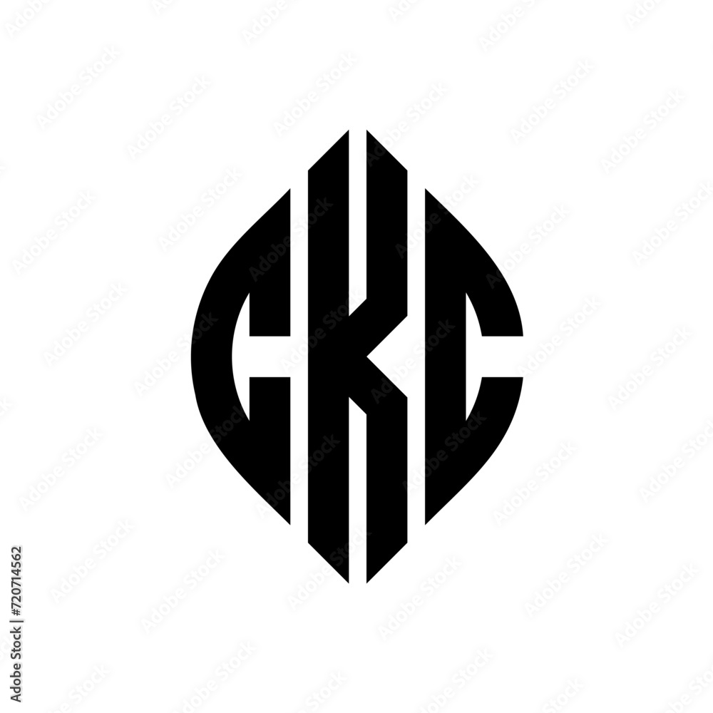 CKC circle letter logo design with circle and ellipse shape. CKC ...