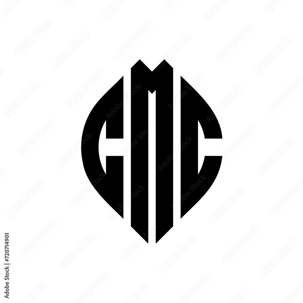 CMC circle letter logo design with circle and ellipse shape. CMC ...