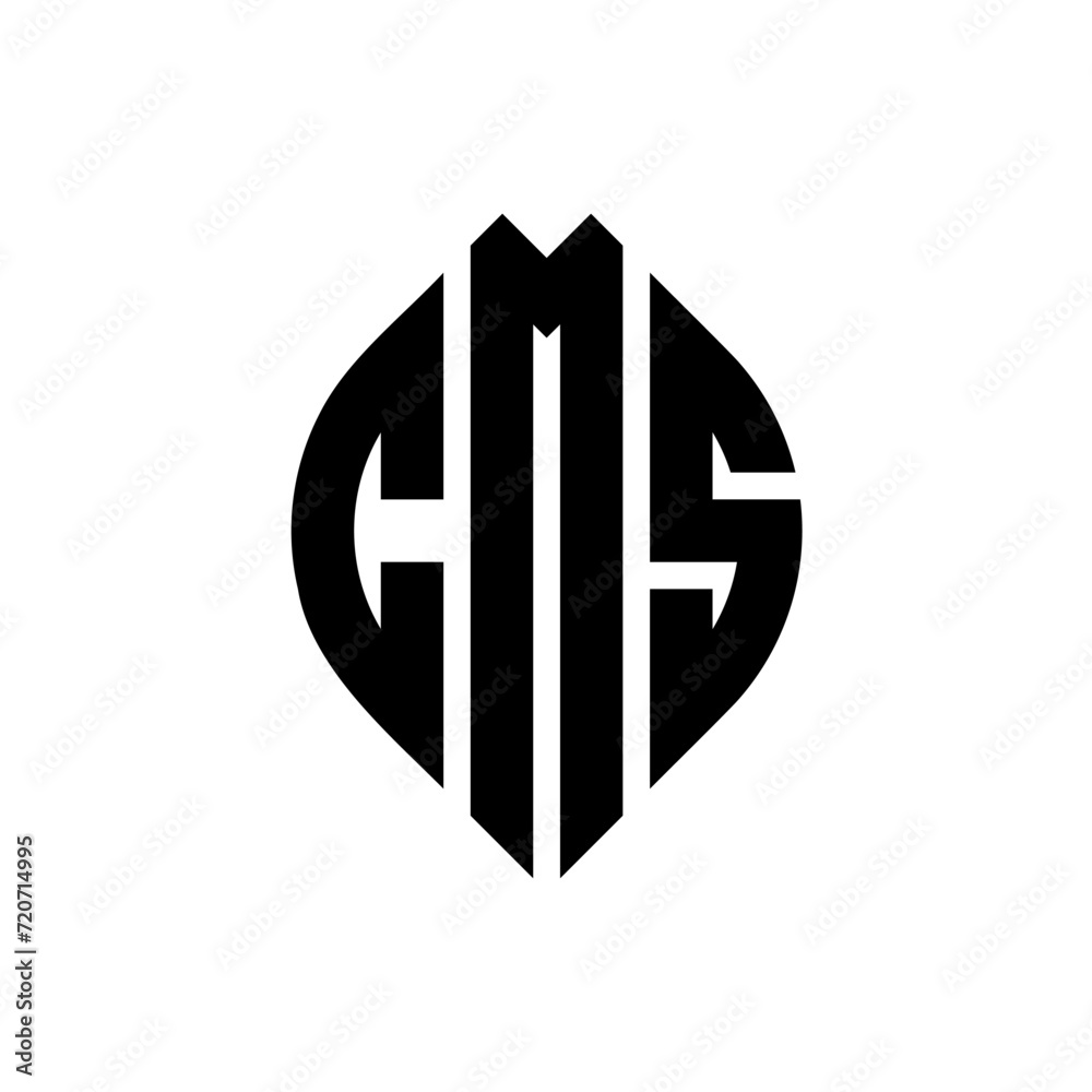 CMS circle letter logo design with circle and ellipse shape. CMS ...