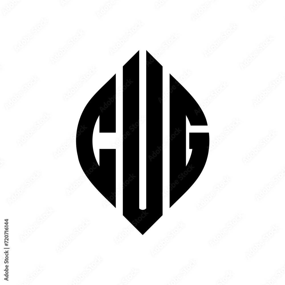 CUG circle letter logo design with circle and ellipse shape. CUG ...