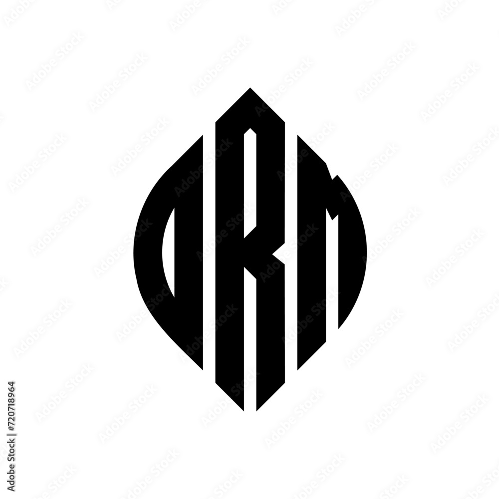 DRM circle letter logo design with circle and ellipse shape. DRM ...