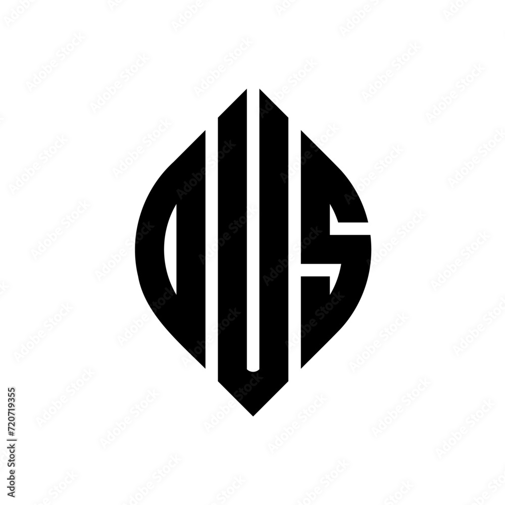 DUS circle letter logo design with circle and ellipse shape. DUS ...