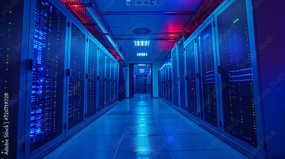 Futuristic Data Center Technology Server room Cloud Computing rack ...