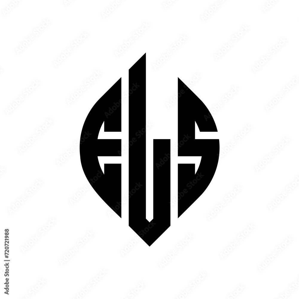 ELS circle letter logo design with circle and ellipse shape. ELS ...