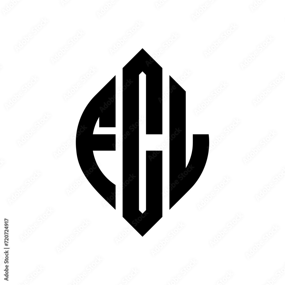 FCL circle letter logo design with circle and ellipse shape. FCL ...