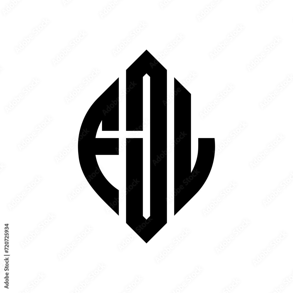 FJL circle letter logo design with circle and ellipse shape. FJL ...