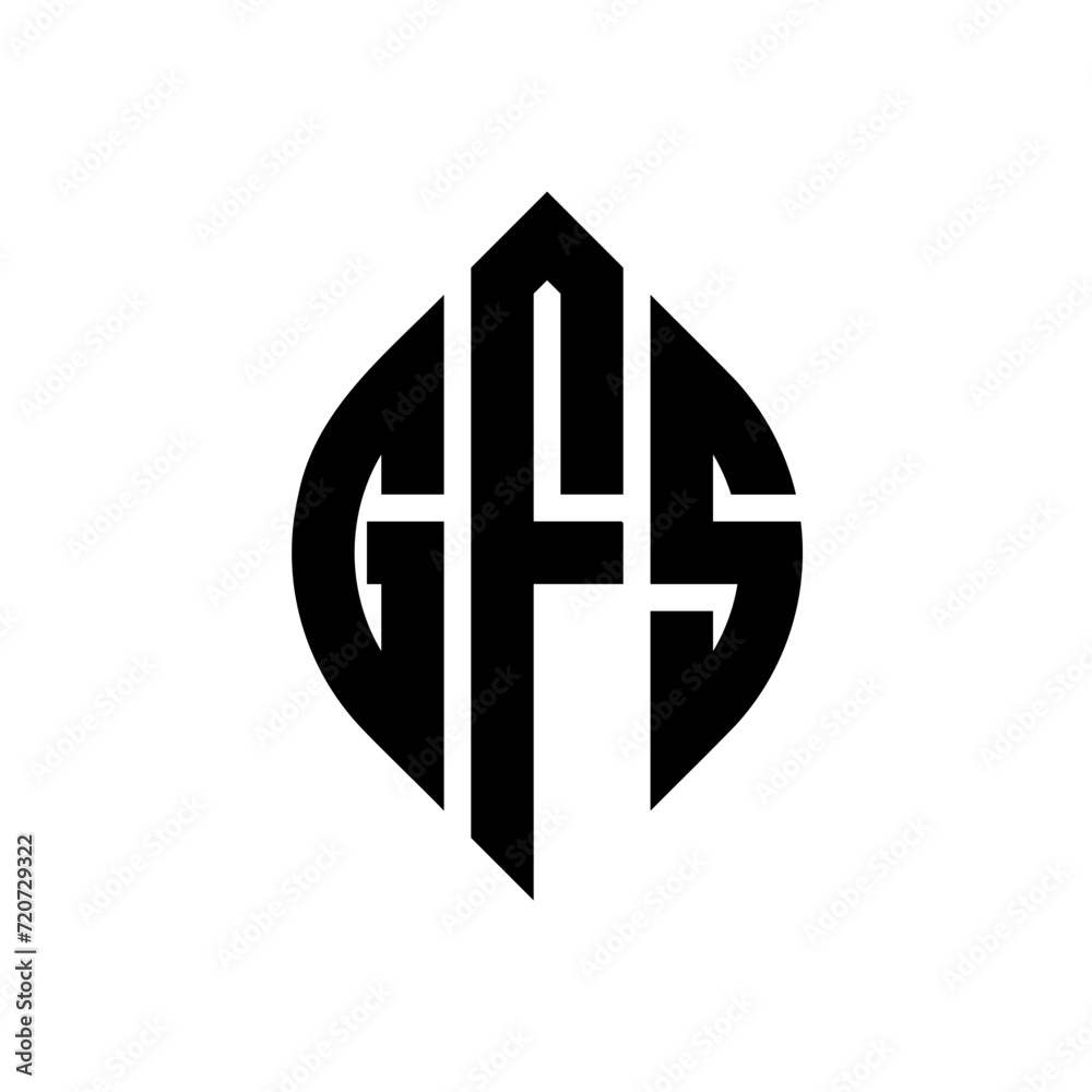 GFS circle letter logo design with circle and ellipse shape. GFS ...