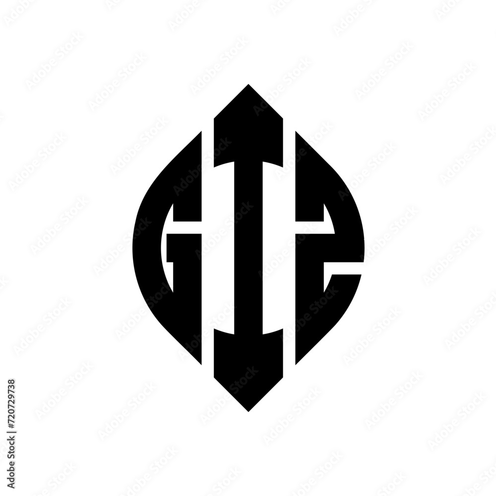GIZ circle letter logo design with circle and ellipse shape. GIZ ...