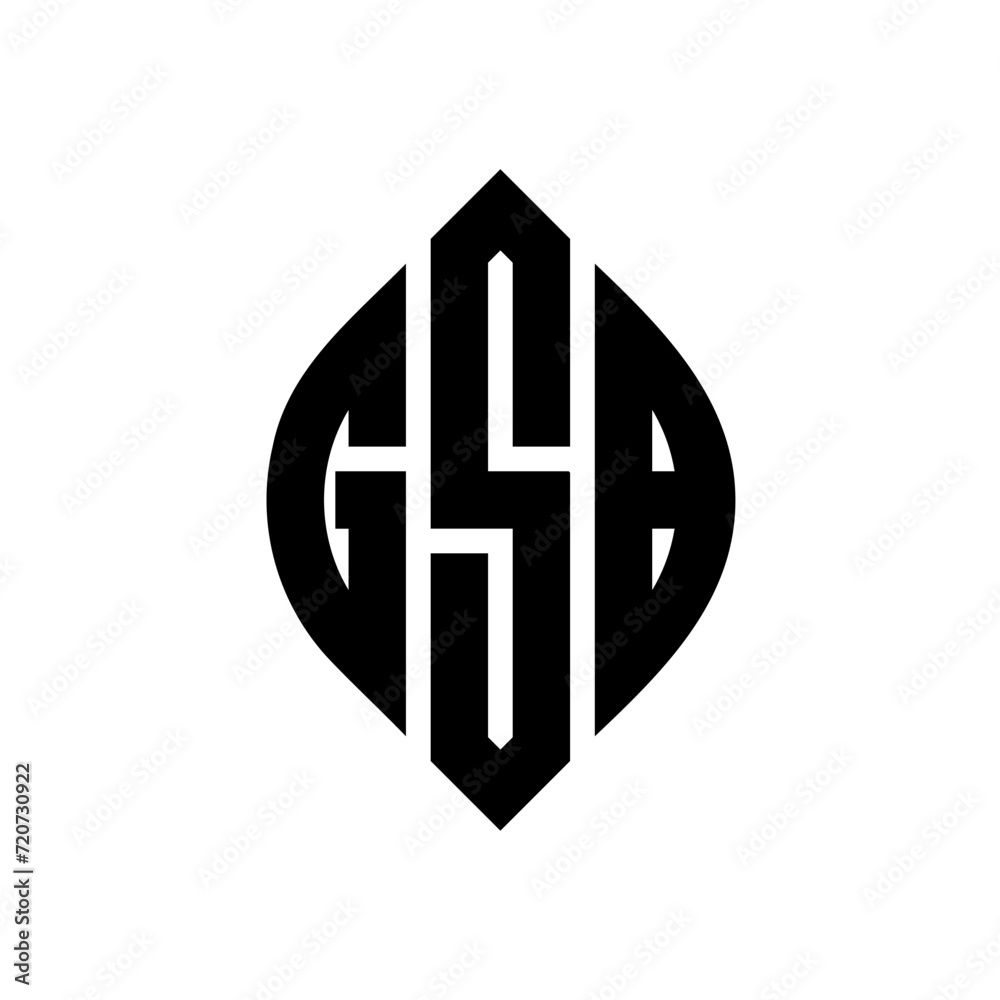 GSB circle letter logo design with circle and ellipse shape. GSB ...