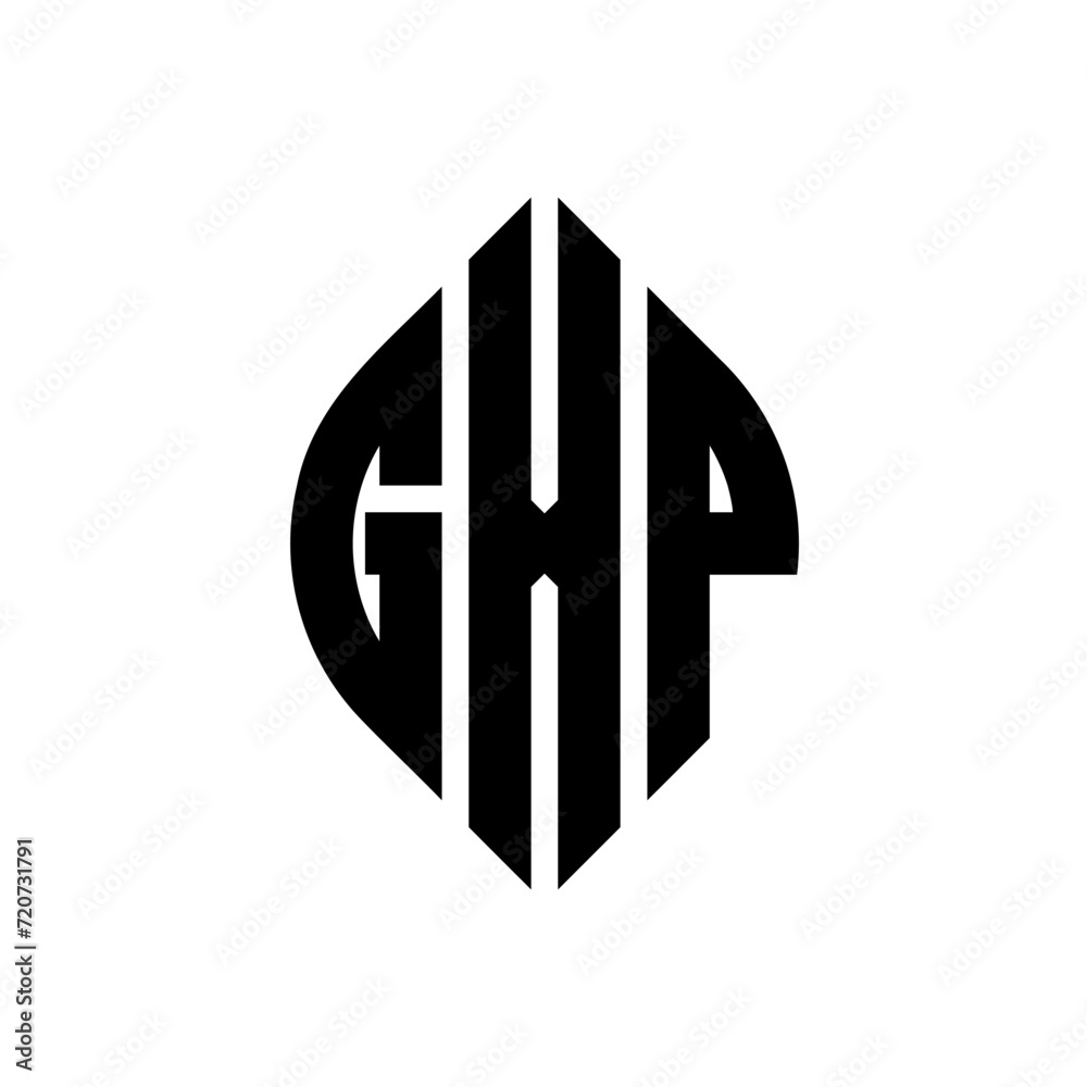 GXP circle letter logo design with circle and ellipse shape. GXP ...