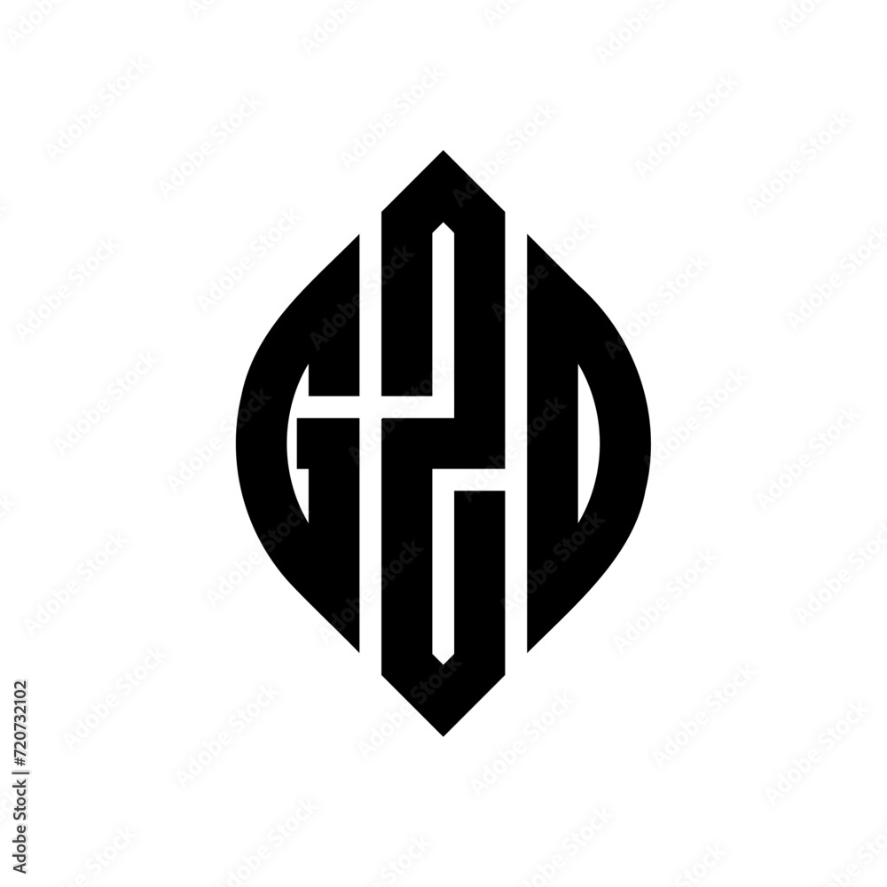 GZO circle letter logo design with circle and ellipse shape. GZO ...