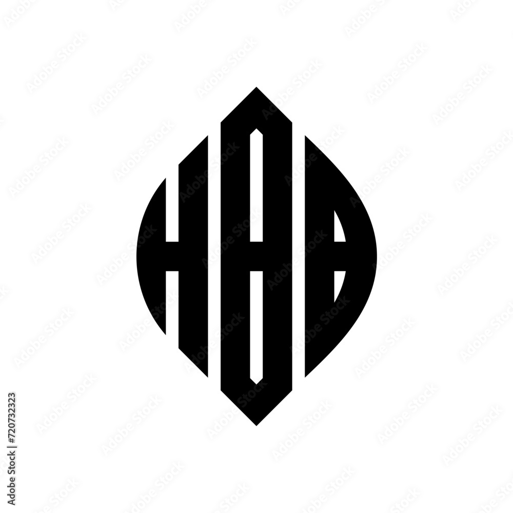 HBB circle letter logo design with circle and ellipse shape. HBB ...