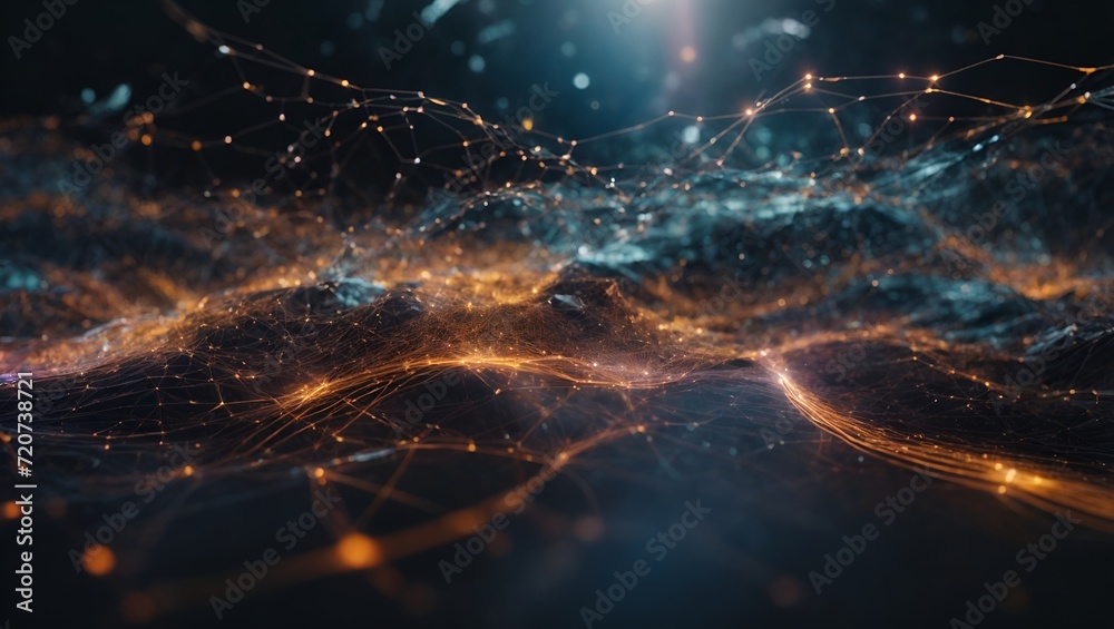 A digital network of data and information, flowing through a virtual ...