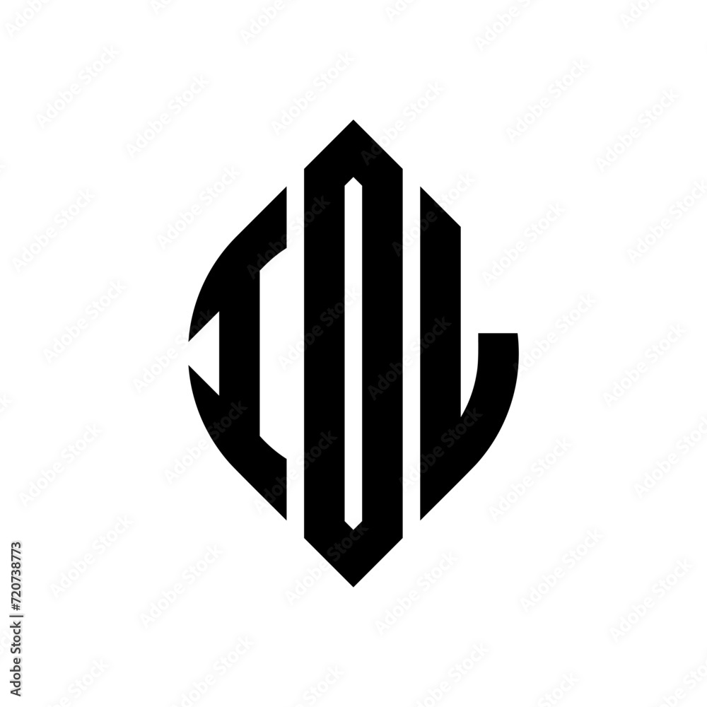IOL circle letter logo design with circle and ellipse shape. IOL ...