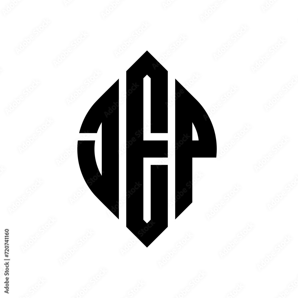 JEP circle letter logo design with circle and ellipse shape. JEP ...