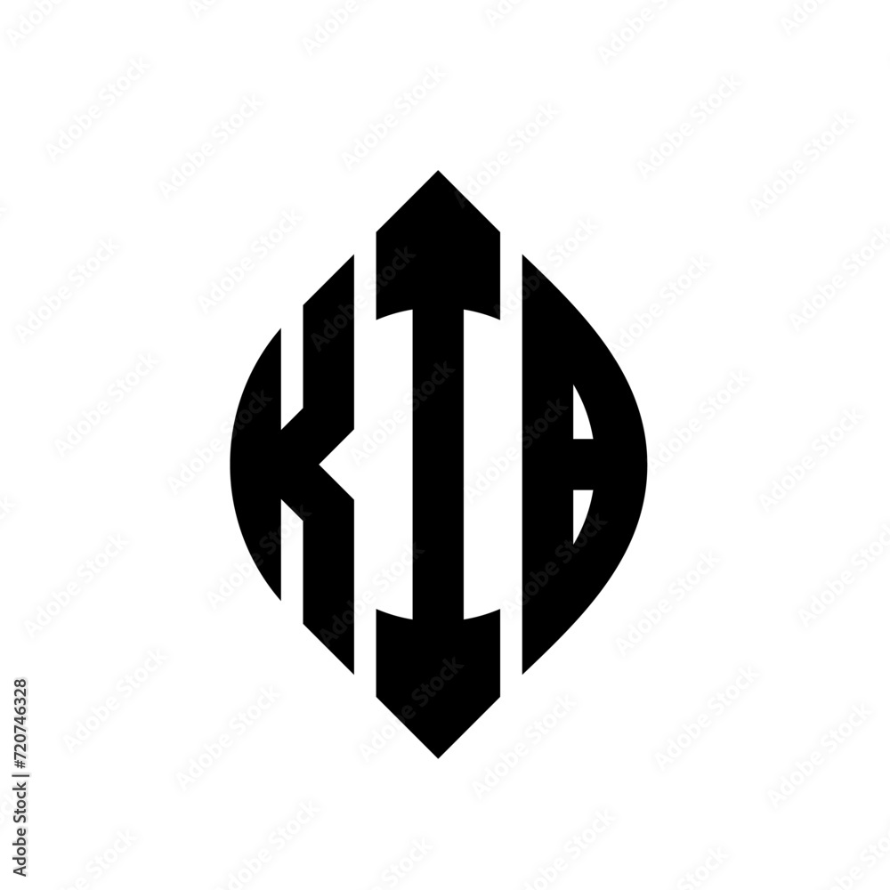 Kib Circle Letter Logo Design With Circle And Ellipse Shape Kib Ellipse Letters With