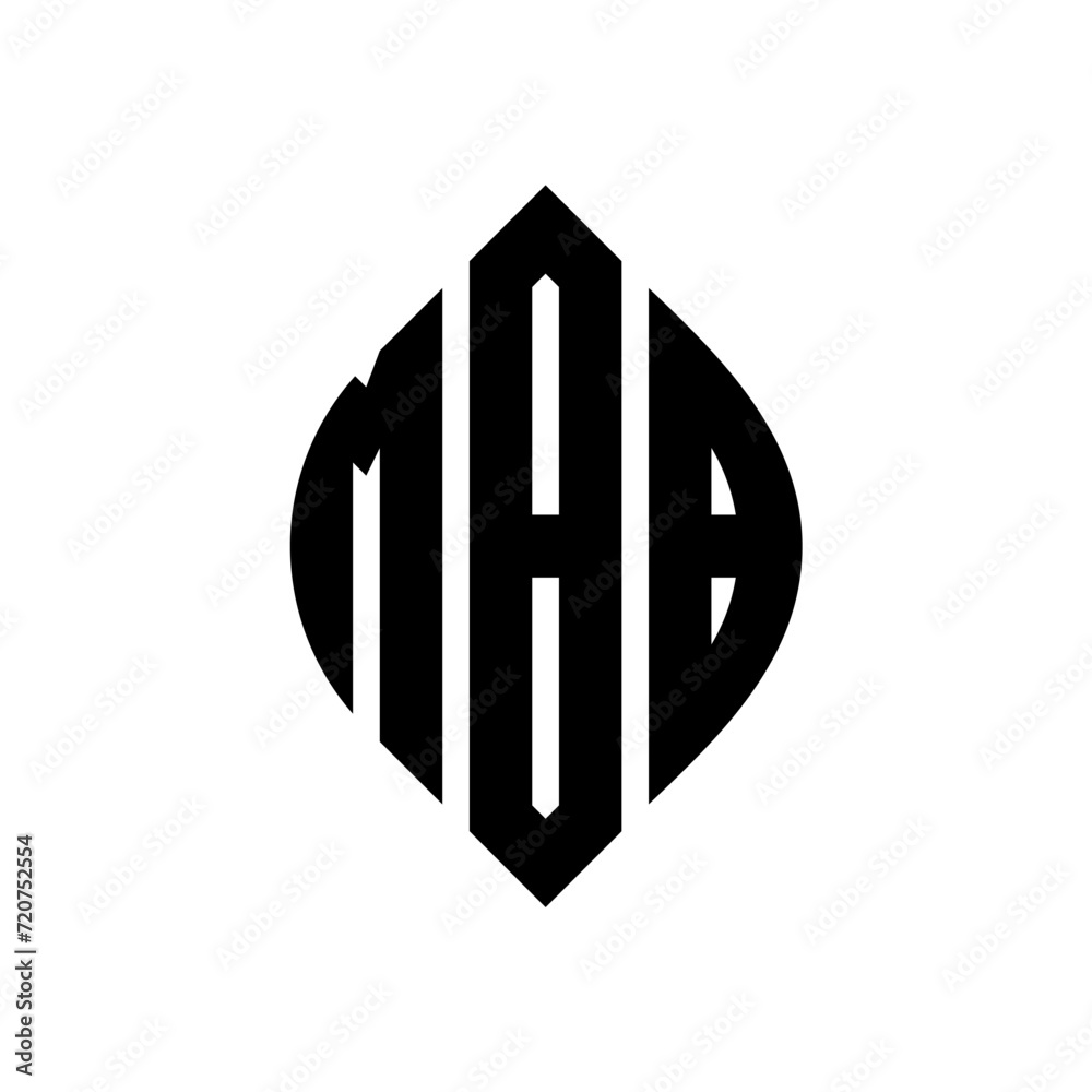 MBB circle letter logo design with circle and ellipse shape. MBB ...