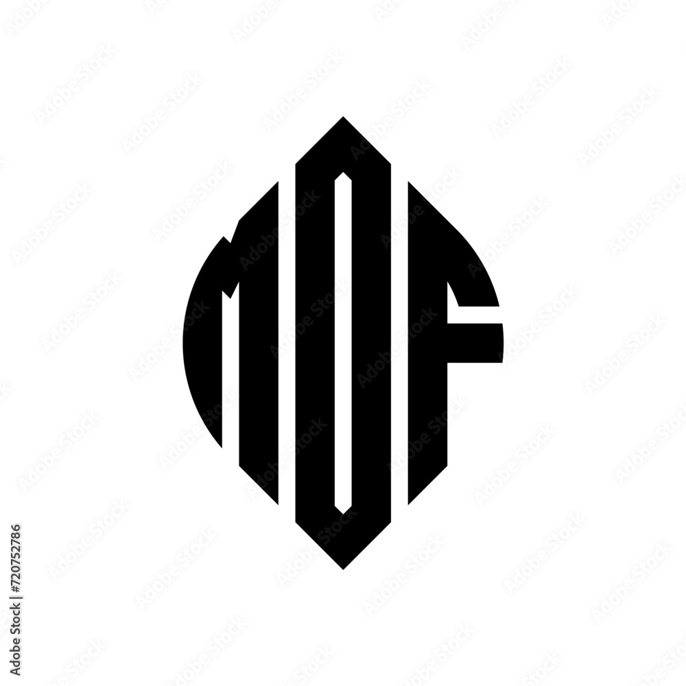 MDF circle letter logo design with circle and ellipse shape. MDF ...