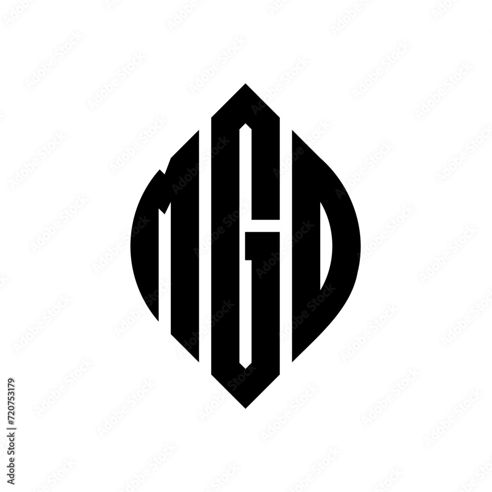 MGO circle letter logo design with circle and ellipse shape. MGO ...