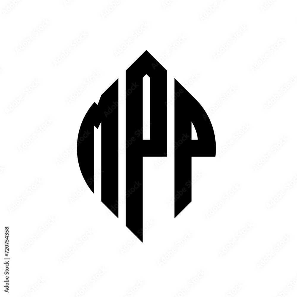 MPP circle letter logo design with circle and ellipse shape. MPP ...