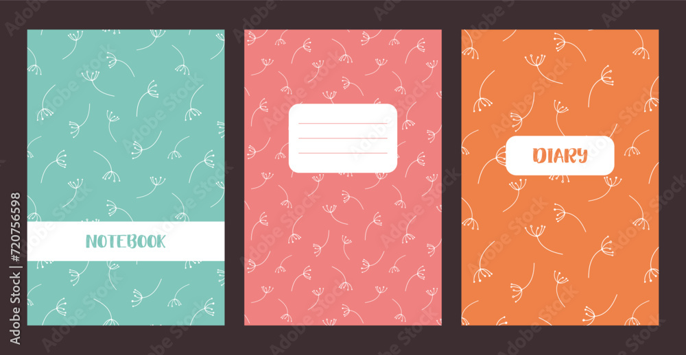 Minimalistic Cover page of Notebook templates. Girly planner with ...