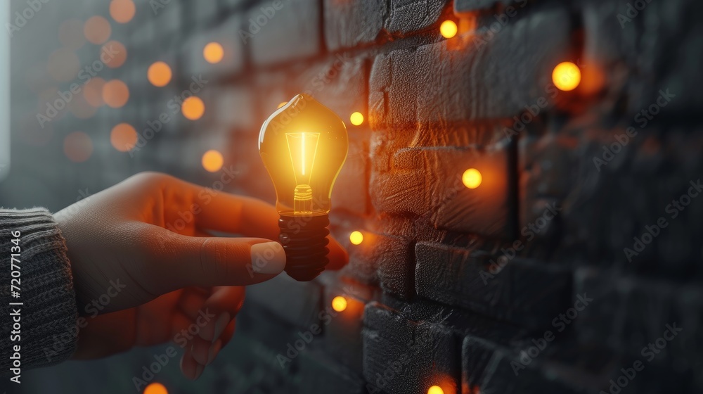 On and off toggle switch buttons with idea light bulb icon, Creative ...