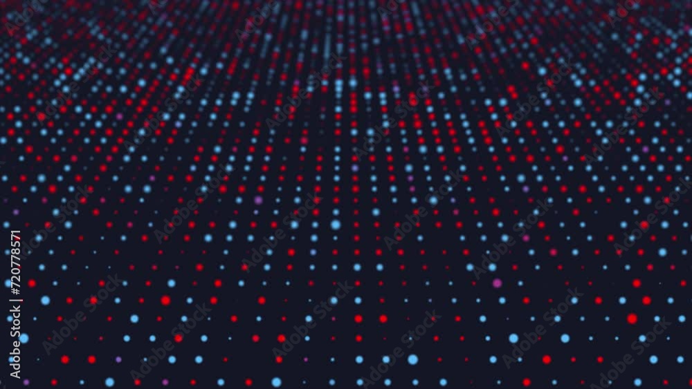 Looped dots animation for 5 seconds, the dots represent a data transfer ...