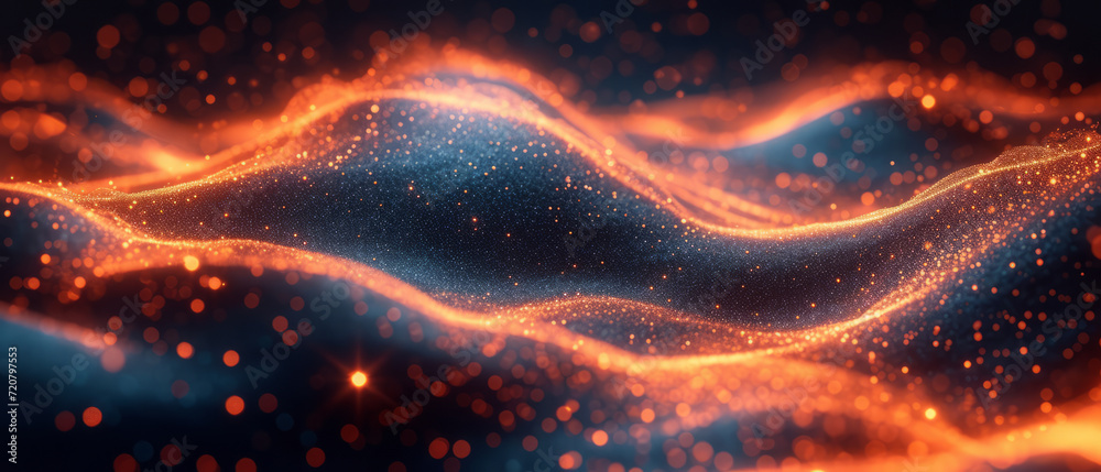 Data visualization, Dark indigo and orange, High-tech background with ...