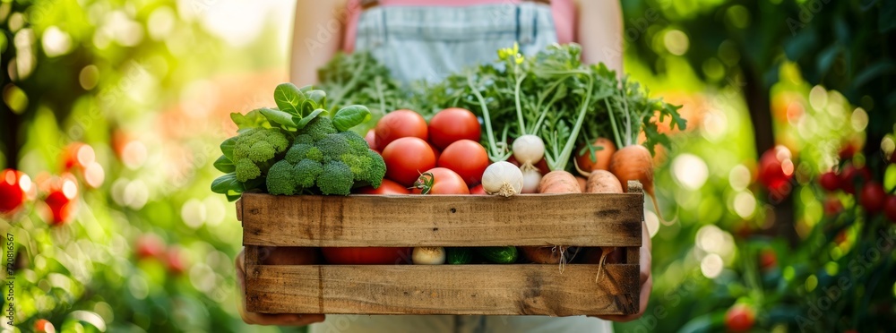 A health-conscious individual proudly displays a crate filled with ...