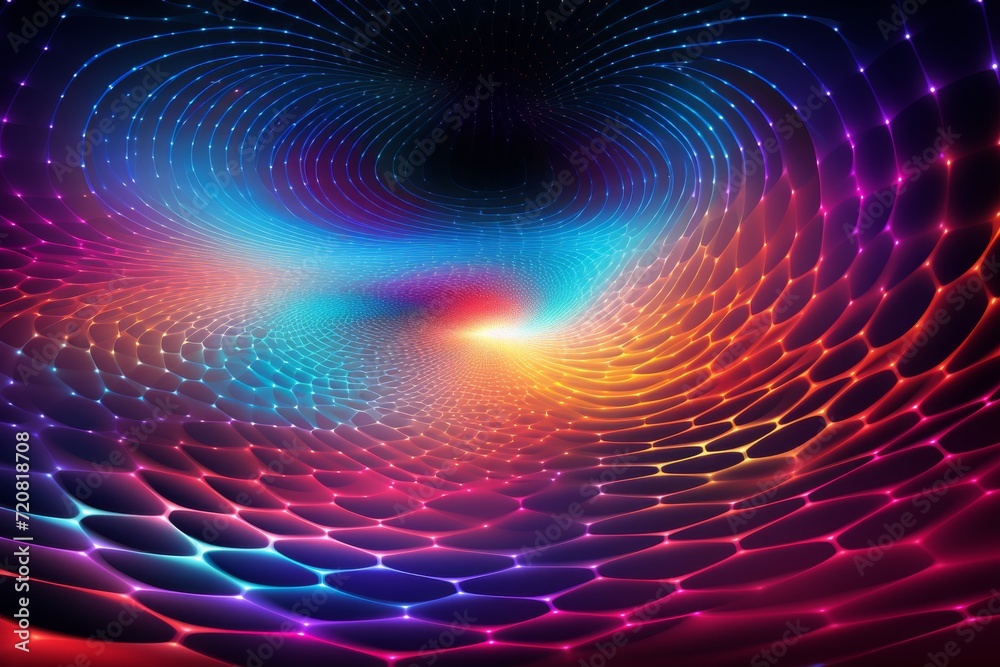 Graphic patterned background of seamless light waves and diffraction ...