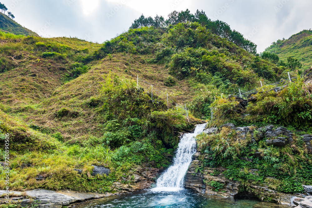 Ha Giang Loop tour area landscape with Du Gia waterfall in Vietnam ...