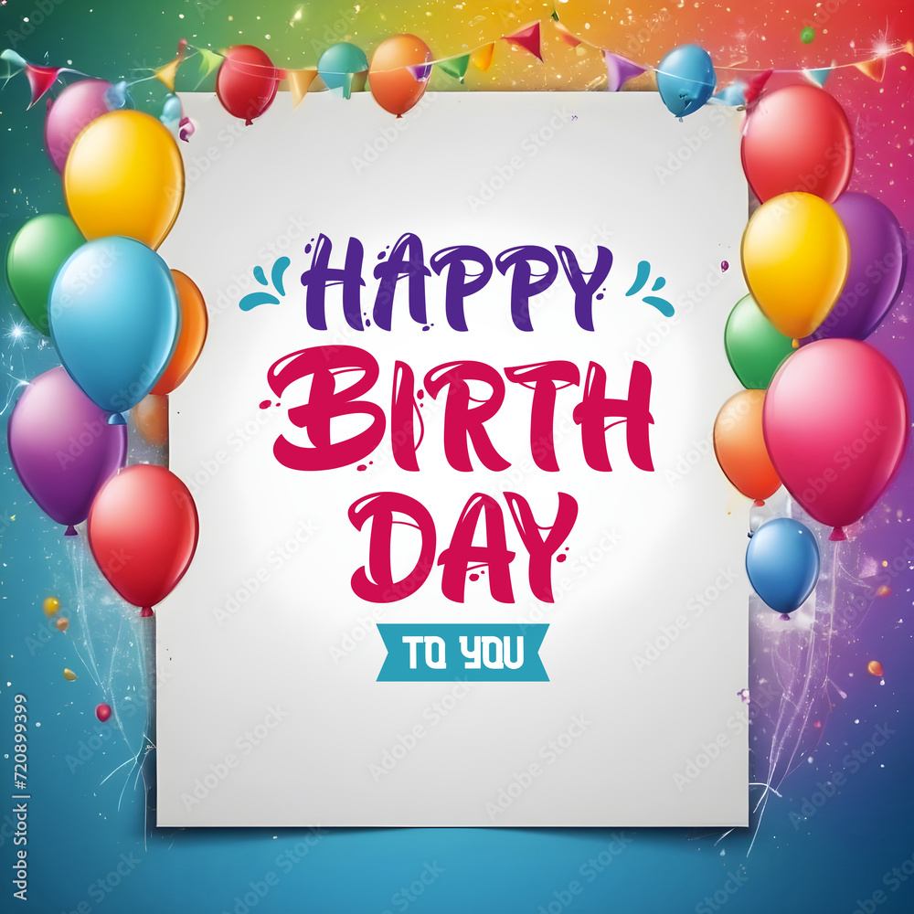 happy birthday invitation card for facebook and instagram social media ...