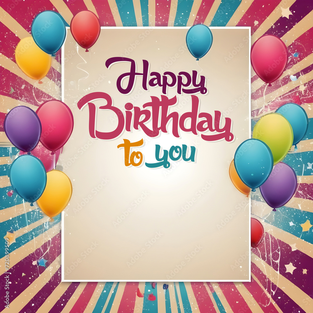 happy birthday invitation card for facebook and instagram social media ...