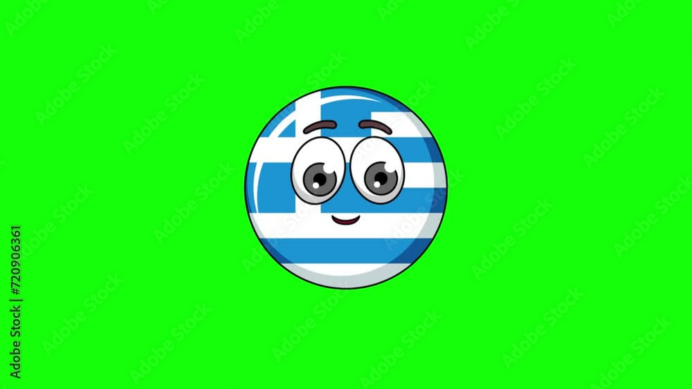 flag of greece cartoon character with a saluting face, emoji emoticon ...