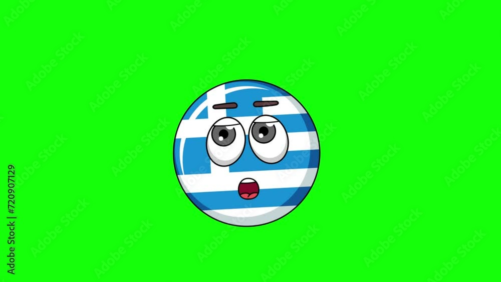 flag of greece cartoon facing with rolling eye, emoji emoticon ...
