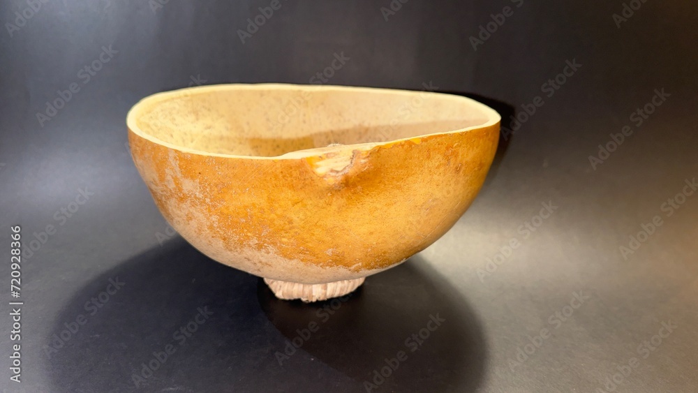 close-up of a typical container made from the fruit of the tecomate or ...