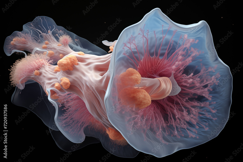 3D model of an amoeba proteus engulfing prey Stock Illustration | Adobe ...